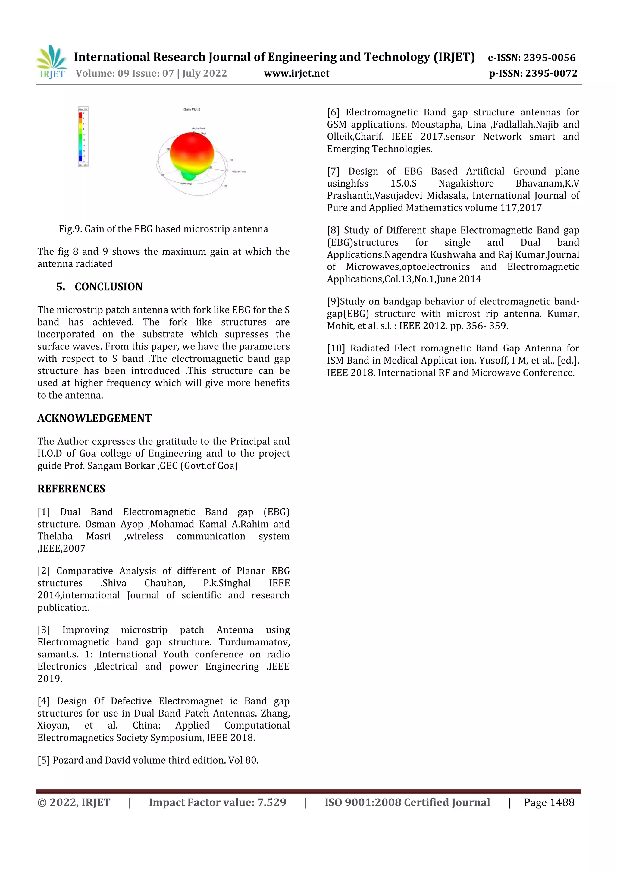Antenna Design with EBG Structure for S-band. | PDF