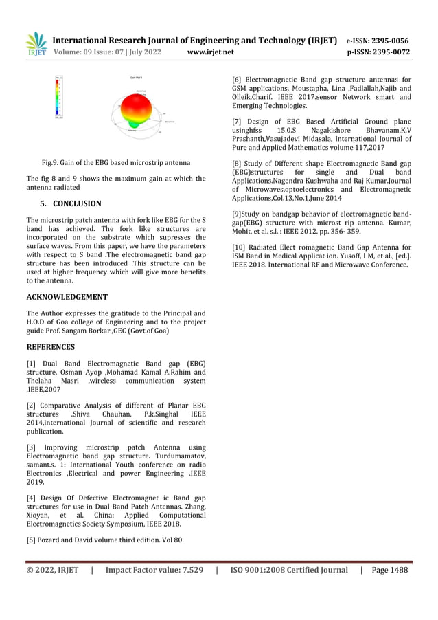 Antenna Design with EBG Structure for S-band. | PDF