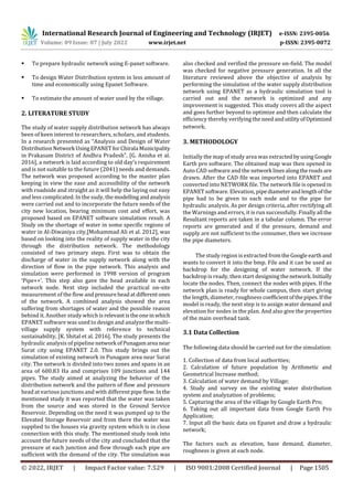 “WATER DEMAND FORECASTING AND DESIGN OF WATER DISTRIBUTION SYSTEM/NETWORK AT POHALE TURF BORGAON ...
