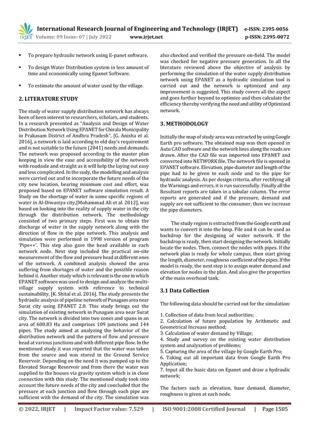 “WATER DEMAND FORECASTING AND DESIGN OF WATER DISTRIBUTION SYSTEM ...