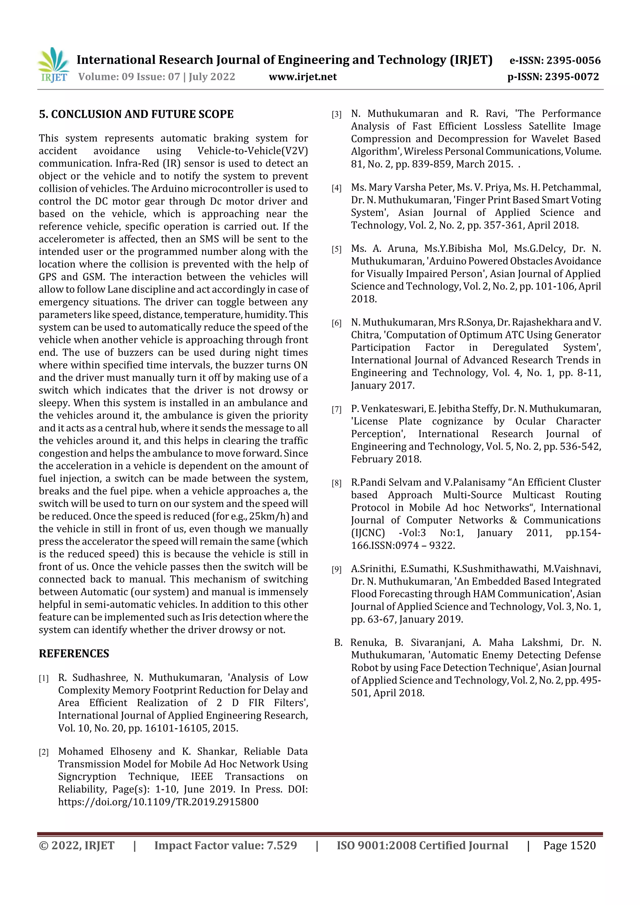 VEHICLE TO VEHICLE COMMUNICATION FOR ACCIDENT-AVOIDANCE SYSTEM | PDF