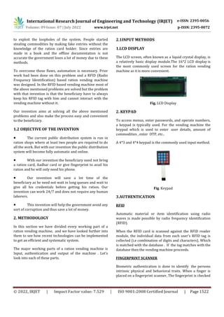 Design and Fabrication of Single Window Automatic Vending Machine for APL/BPL Ration Card ...