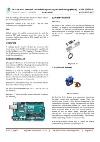 Design and Fabrication of Single Window Automatic Vending Machine for APL/BPL Ration Card ...