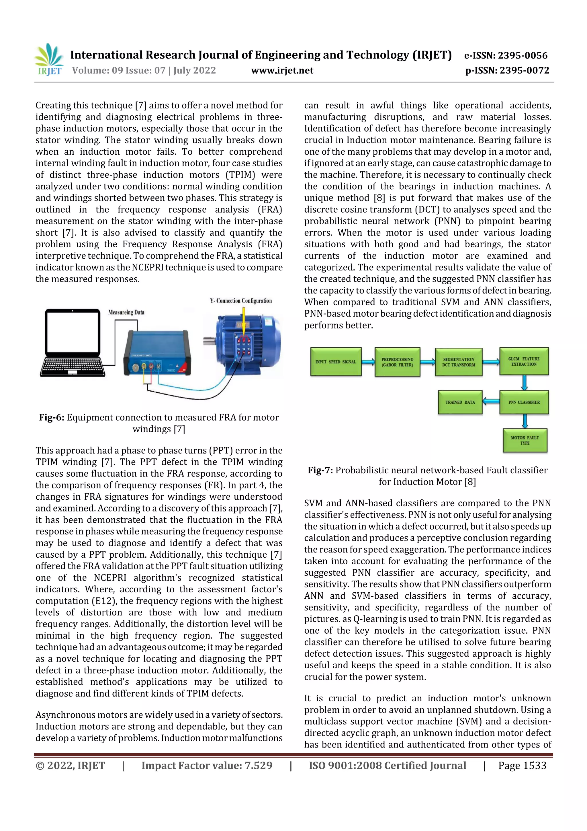 Review Three Phase Induction Motor Stator Fault Classifiers Pdf