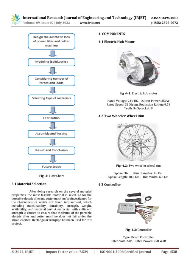 Design and Fabrication of Portable Electric Tiller and Cutter Machine | PDF