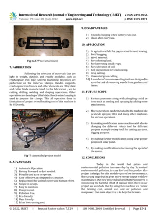 Design and Fabrication of Portable Electric Tiller and Cutter Machine | PDF