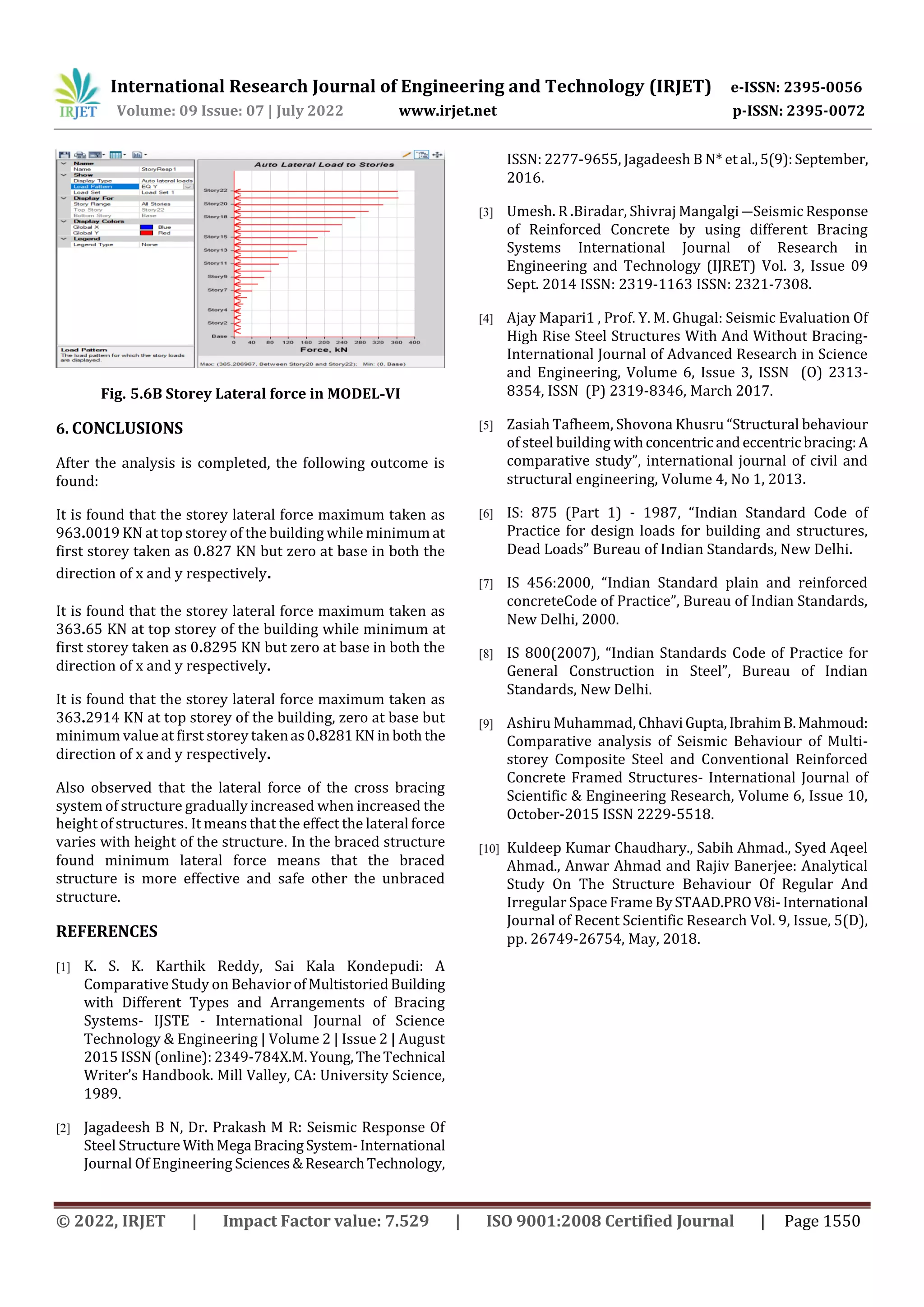 Seismic Behavior of Steel Frame Structure with and Without Bracing | PDF