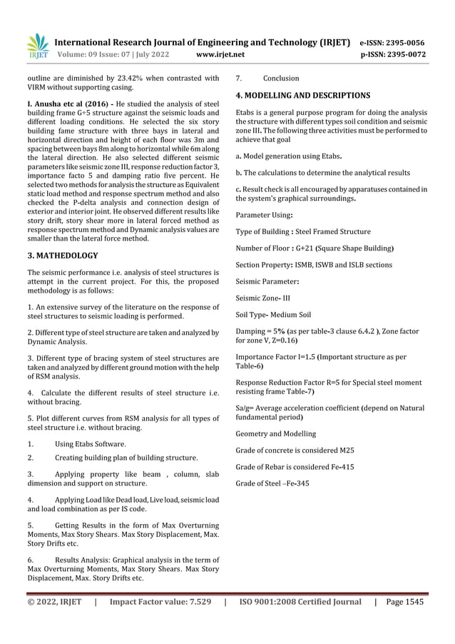 Seismic Behavior of Steel Frame Structure with and Without Bracing ...