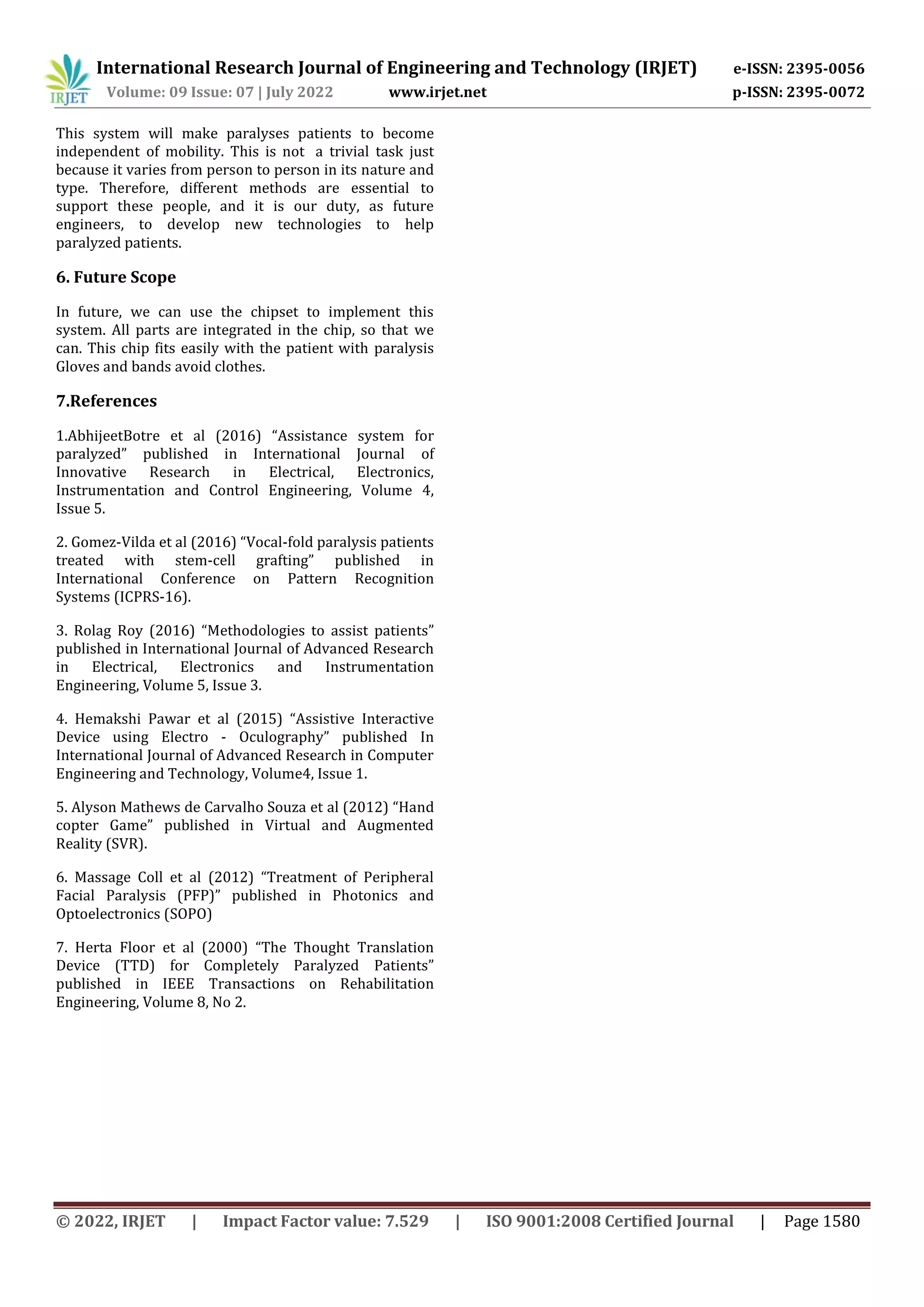 IOT Based Paralysis Patient Health Monitoring System | PDF