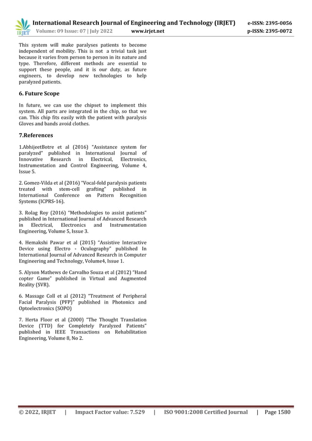 IOT Based Paralysis Patient Health Monitoring System | PDF