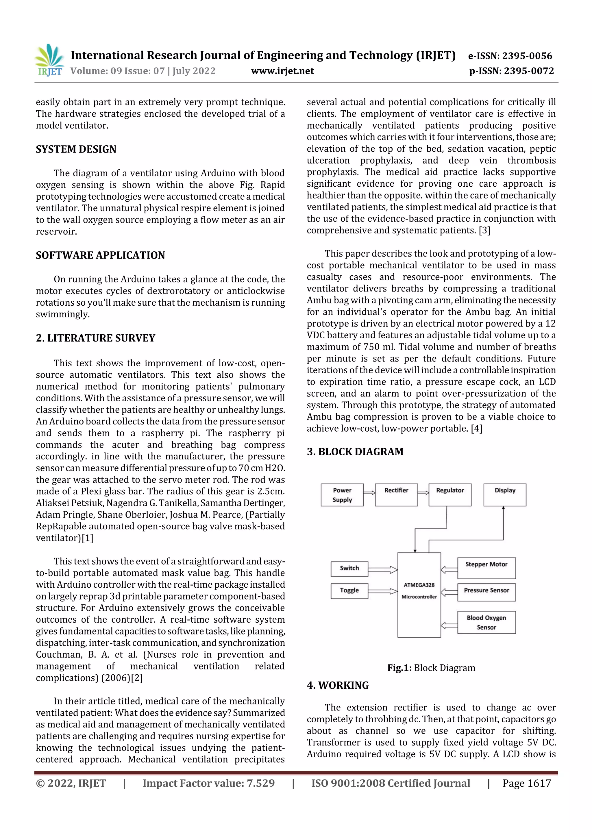 DIY Ventilator using Arduino with Blood Oxygen Sensing for Covid Pandemic | PDF