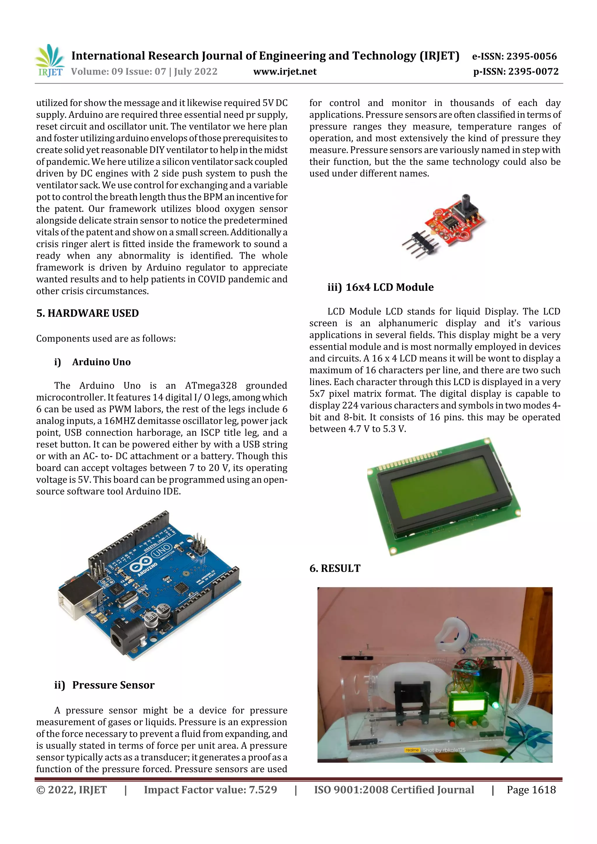 DIY Ventilator using Arduino with Blood Oxygen Sensing for Covid ...