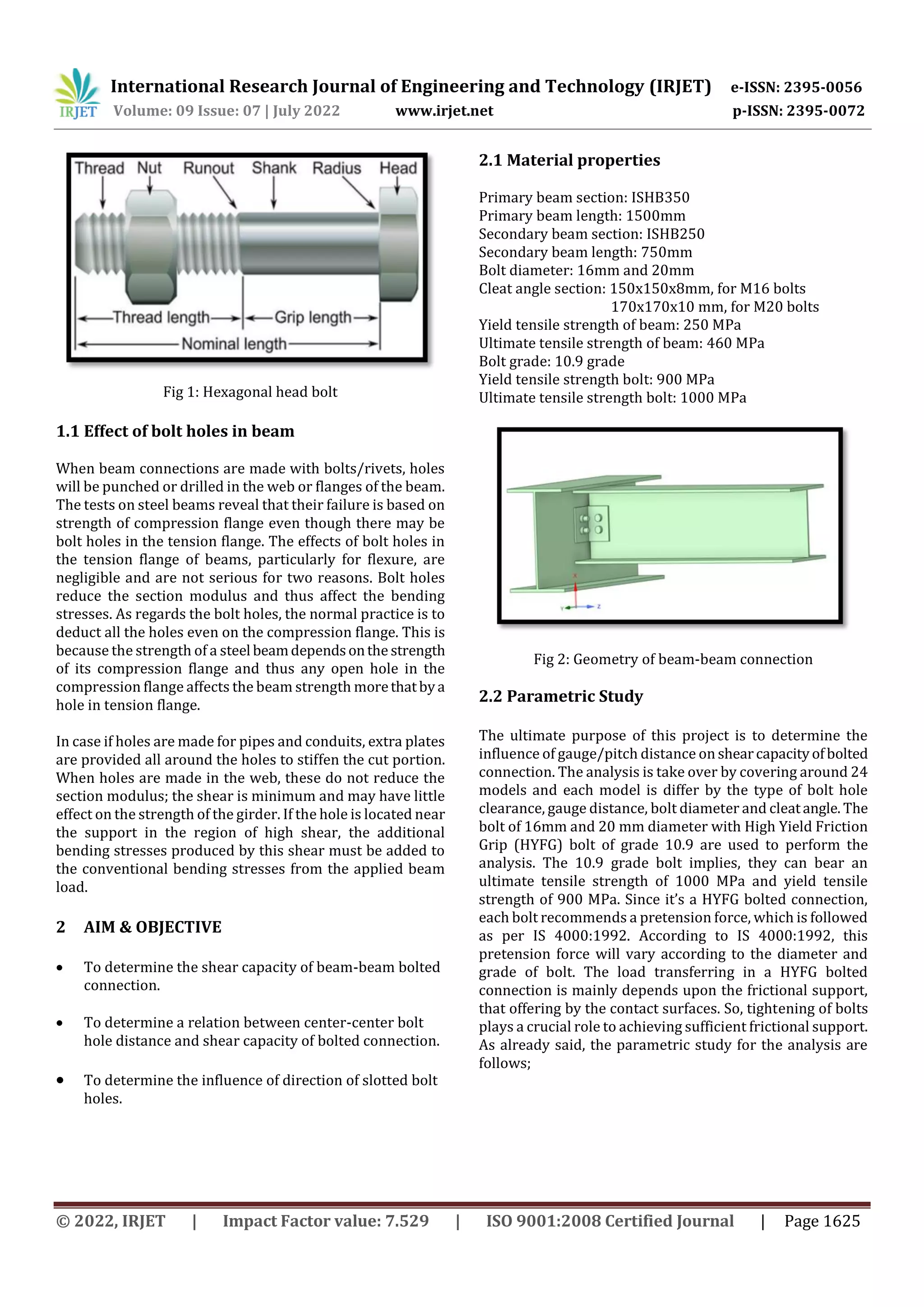 FINITE ELEMENT ANALYSIS OF BEAM-BEAM BOLTED CONNECTION UNDER PURE ...