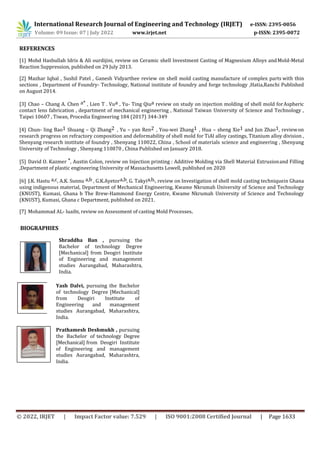 Shell Molding-A paper review | PDF