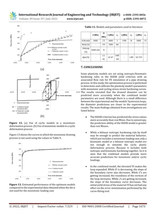 PERFORMANCES OF DİFFERENT OPTİMİZATİON METHODS FOR CALİBRATİNG OF THE COMBİNED HARDENİNG RULE’S ...