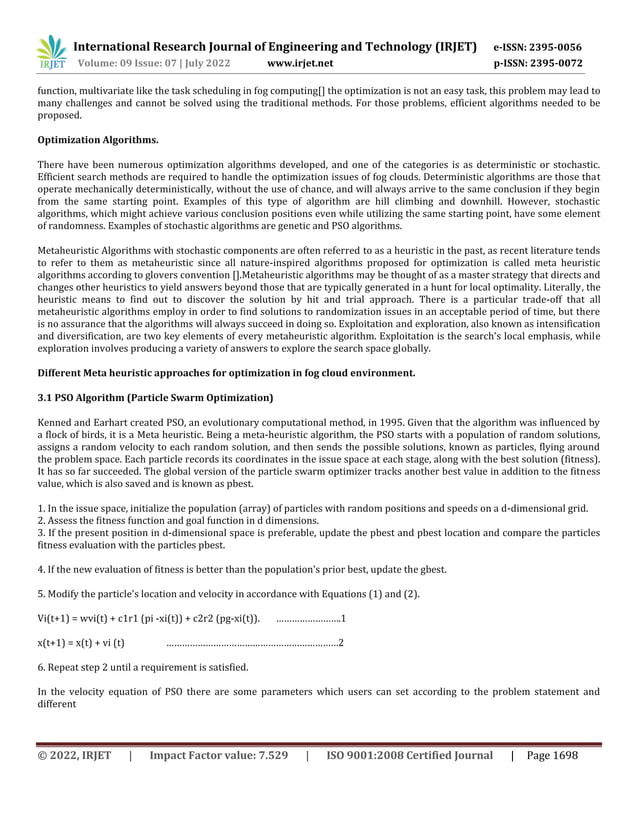 Job Scheduling Mechanisms in Fog Computing Using Soft Computing Techniques. | PDF