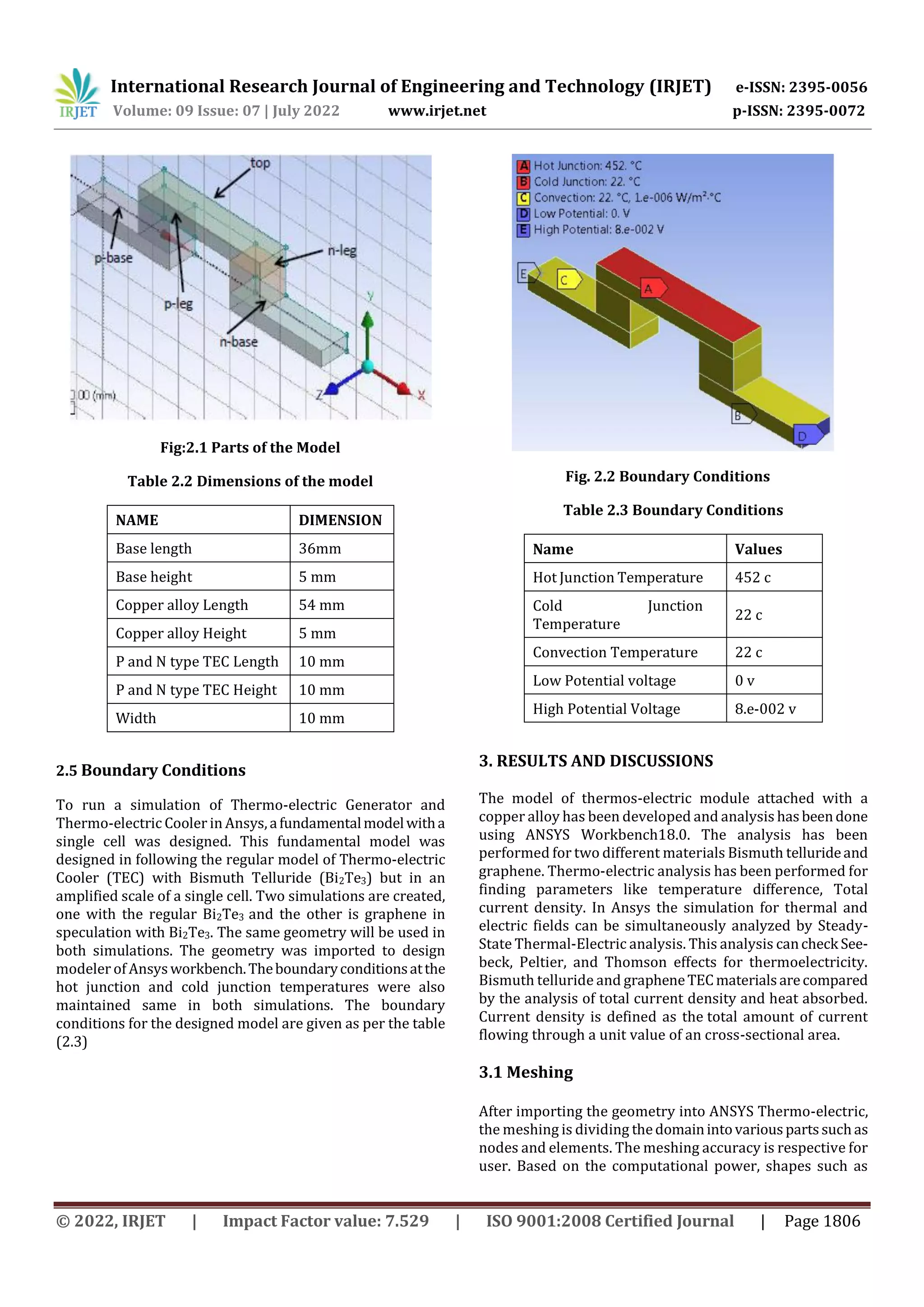ANALYSIS OF THERMOELECTRIC MATERIALS USED FOR COOLING OF SOLAR PV ...