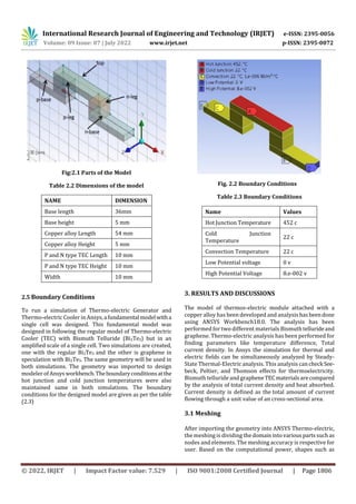 ANALYSIS OF THERMOELECTRIC MATERIALS USED FOR COOLING OF SOLAR PV MODULE | PDF