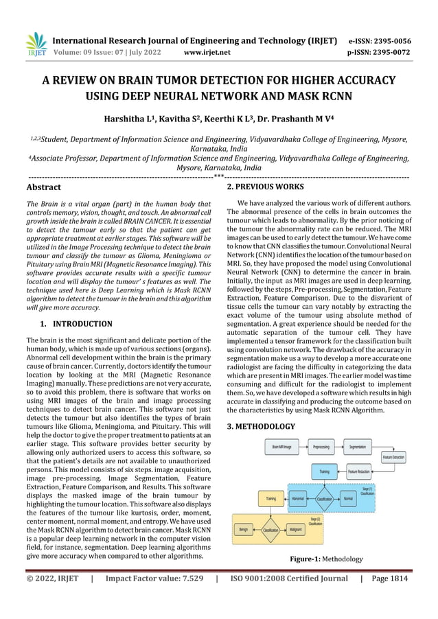A Review On Brain Tumor Detection For Higher Accuracy Using Deep Neural