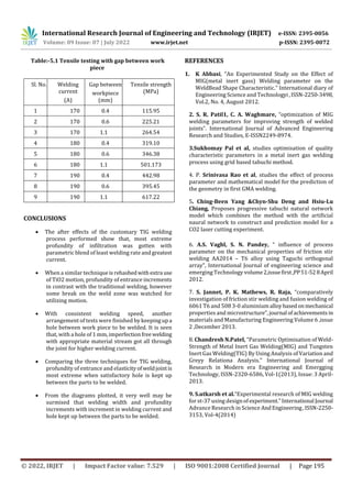 EXPERIMENTAL OPTIMIZATION OF MILD STEEL ON TIG WELDING | PDF