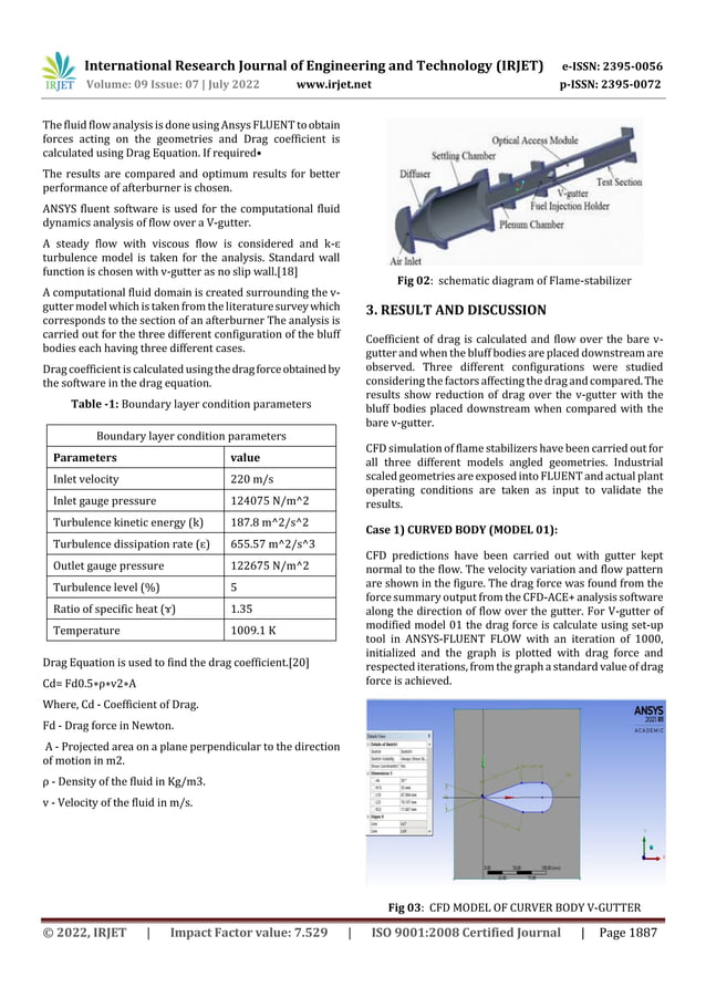 DRAG REDUCTION ANALYSIS OF A V-GUTTER IN AN AFTER-BURNER BY GEOMETRICAL MODIFICATION USING ...