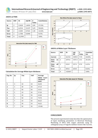 Experimental Investigation on EDM of EN-8 Using Copper Tools | PDF