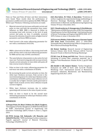 Experimental Investigation on EDM of EN-8 Using Copper Tools | PDF
