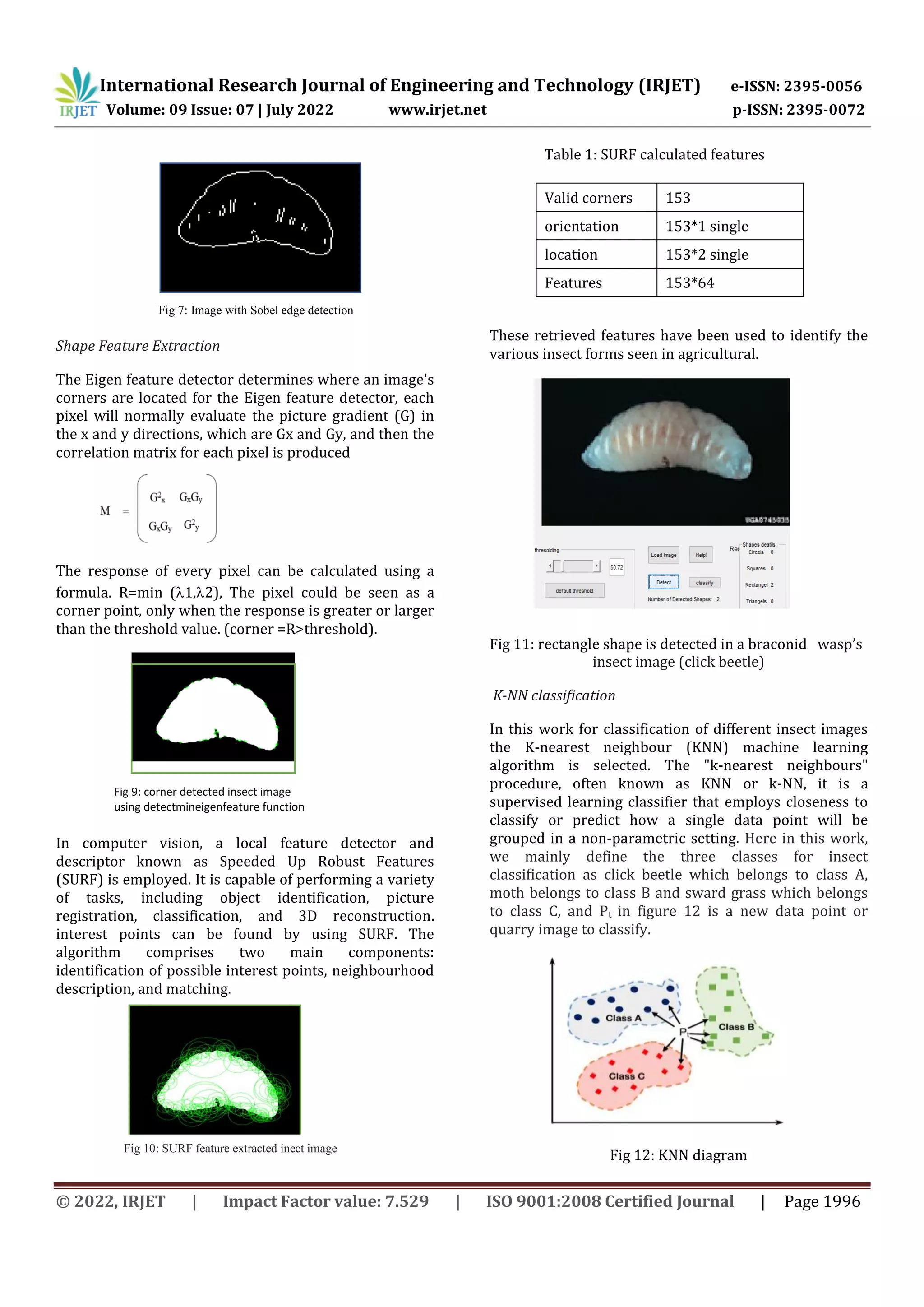 INSECT SHAPE DETECTION AND CLASSIFICATION USING DIGITAL IMAGE PROCESSING | PDF