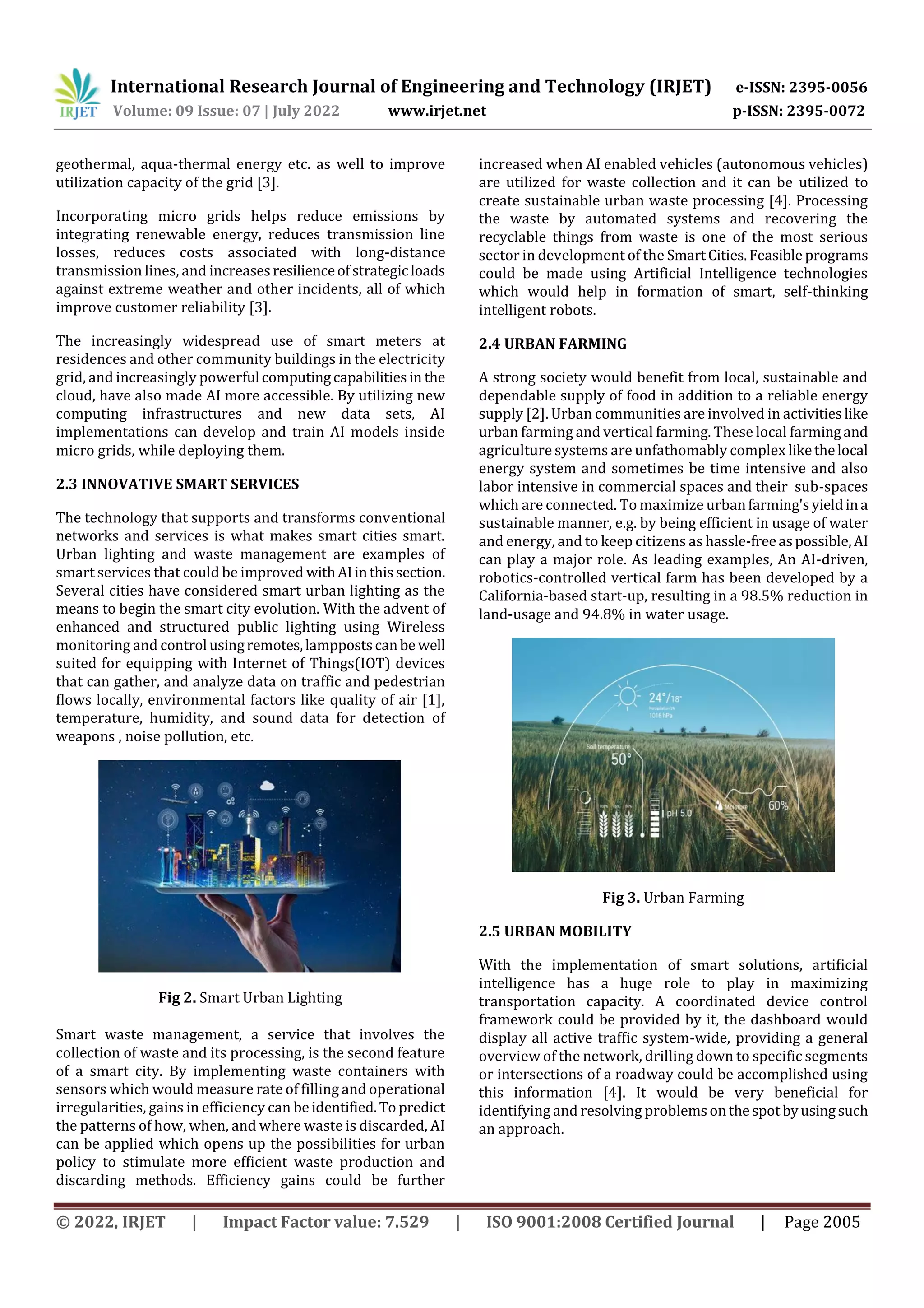 ROLE OF AI IN SMART CITIES | PDF