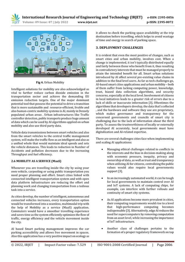 ROLE OF AI IN SMART CITIES | PDF | Technology Industry | Industries