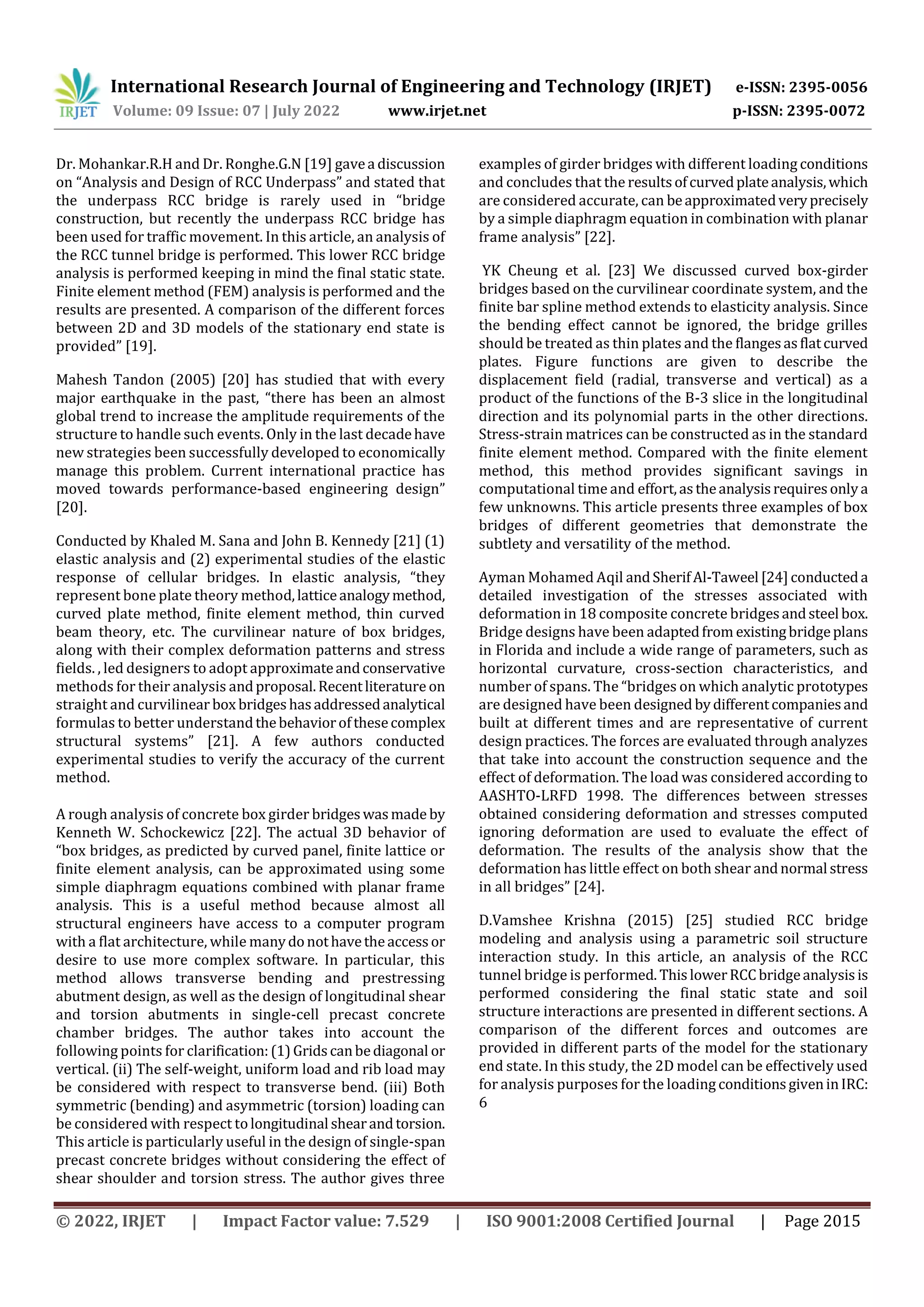 Review on Stability Analysis of Bridge Structures | PDF | Civil Engineering Industry | Industries