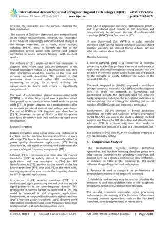 A Review on Diagnosis of High-Impedance Faults | PDF