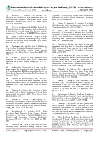 A Review on Diagnosis of High-Impedance Faults | PDF