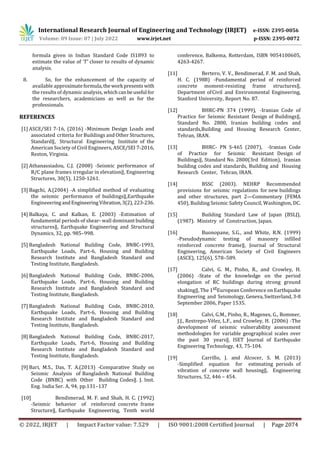 Time Period Analysis of Reinforced Concrete Framed Buildings | PDF