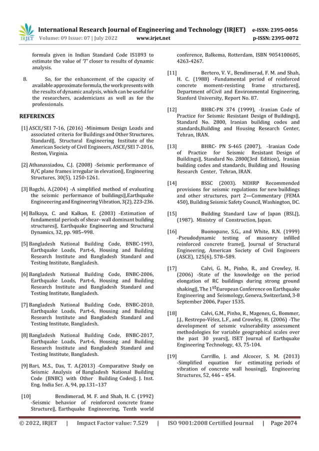 Time Period Analysis of Reinforced Concrete Framed Buildings | PDF