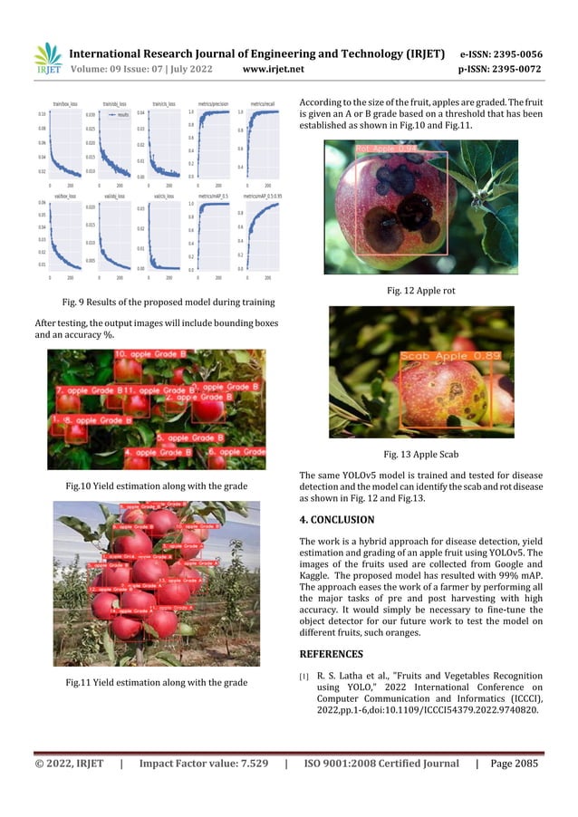 Hybrid Approach For Apple Fruit Disease Detection Yield Estimation And Grading Using Yolov5 Pdf