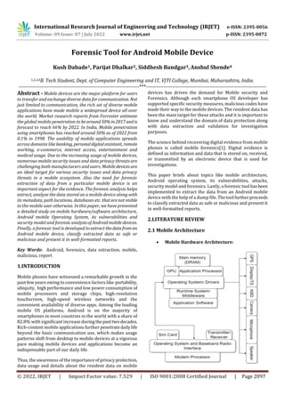 Forensic Tool for Android Mobile Device | PDF | Operating Systems | Computer Software and ...