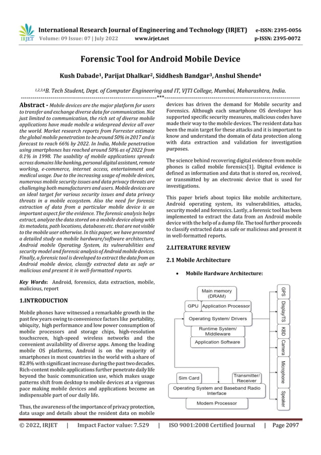 Forensic Tool for Android Mobile Device | PDF | Operating Systems | Computer Software and ...