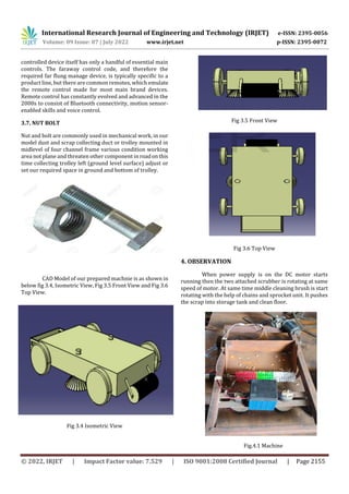 DESIGN AND FABRICATION OF ROAD CLEANING AND SCRAP COLLECTING MACHINE | PDF
