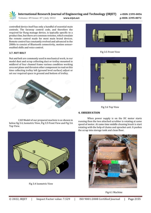 DESIGN AND FABRICATION OF ROAD CLEANING AND SCRAP COLLECTING MACHINE | PDF