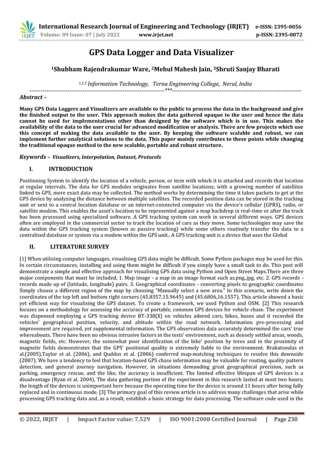 GPS Data Logger and Data Visualizer | PDF