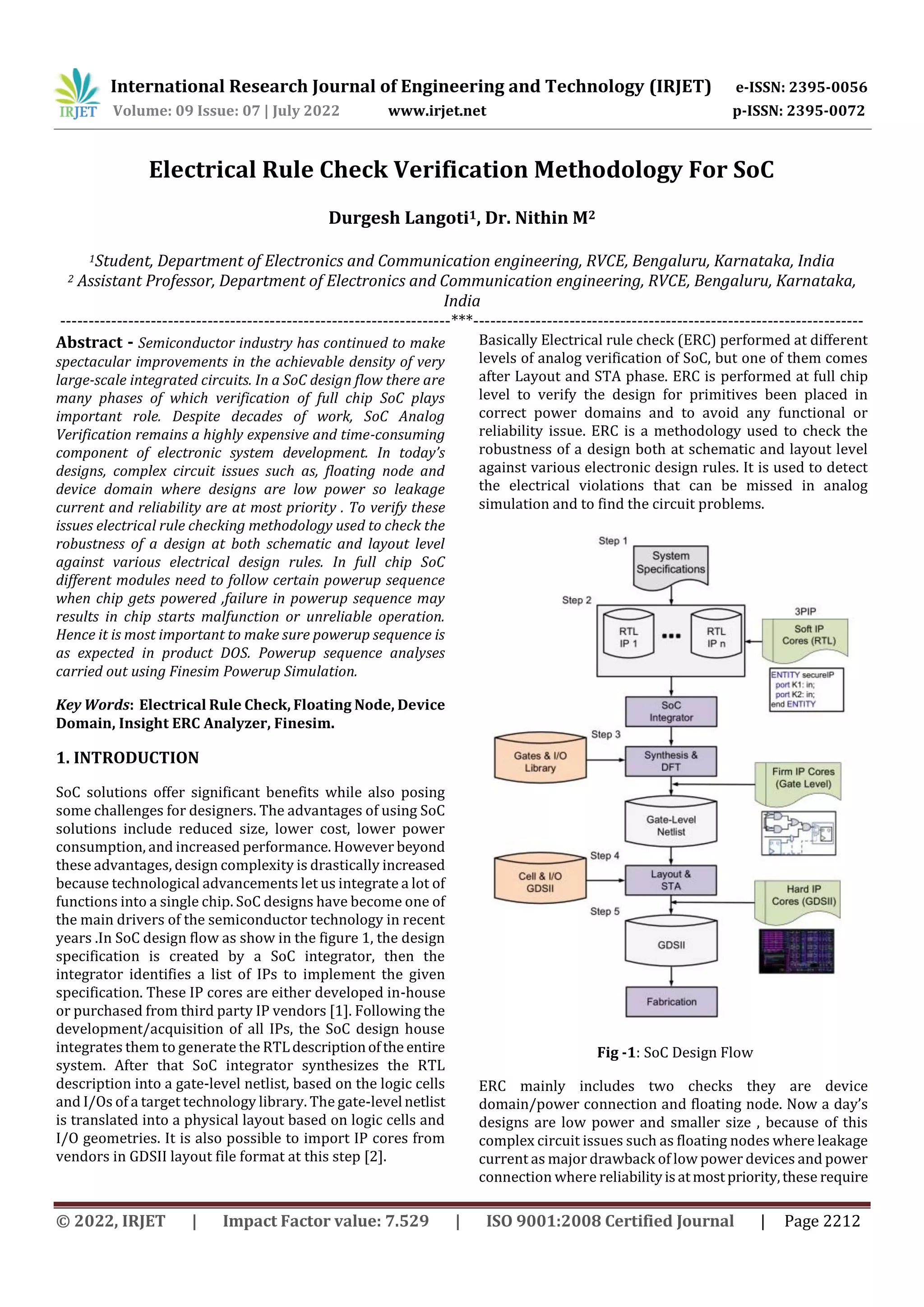 Electrical Rule Check Verification Methodology For SoC | PDF