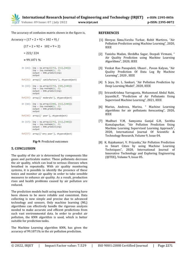 Air Pollution Prediction using Machine Learning | PDF
