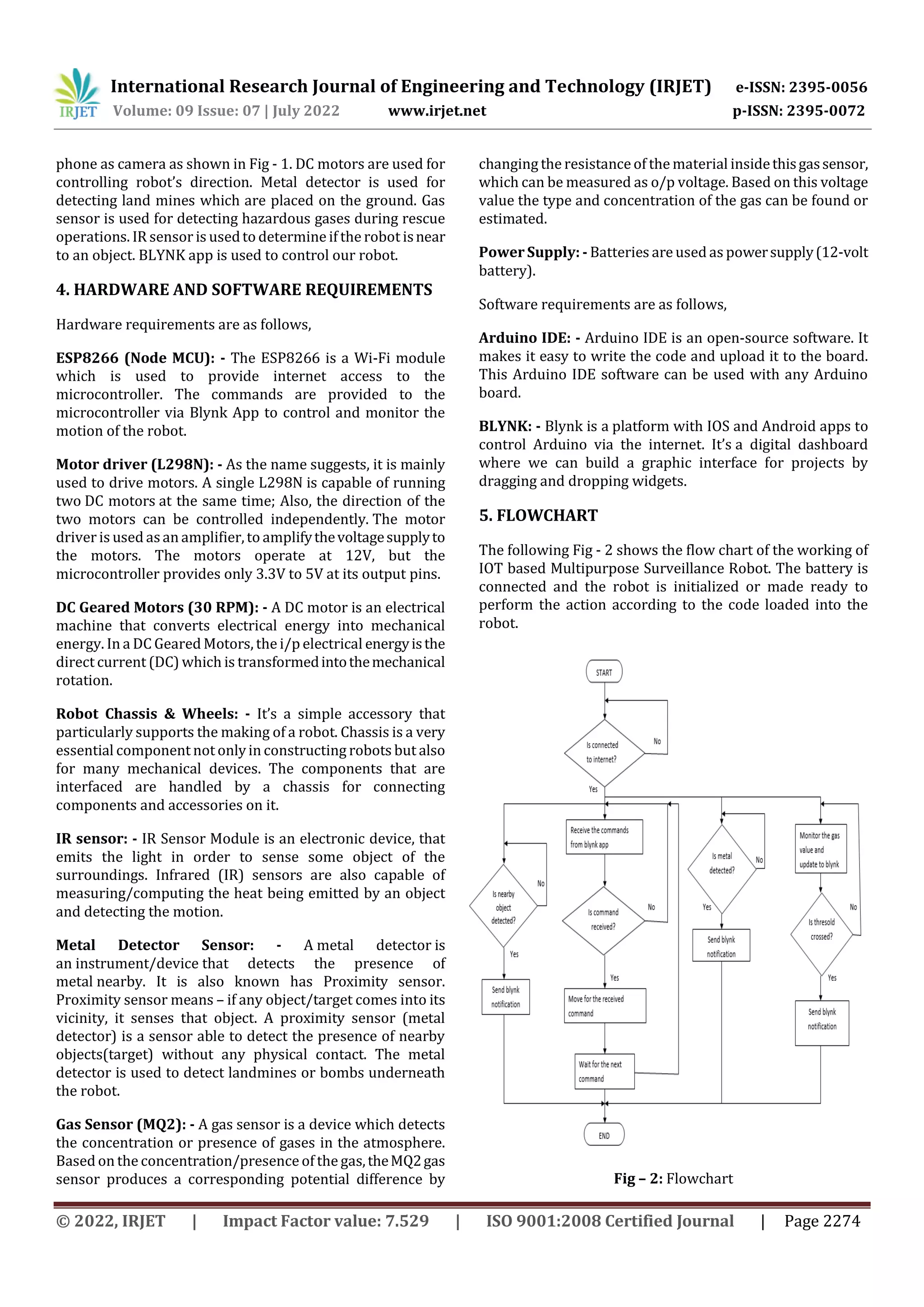 IoT based Multipurpose Surveillance Robot | PDF