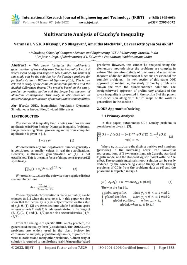 Multivariate Analysis of Cauchy’s Inequality | PDF | Physics | Science