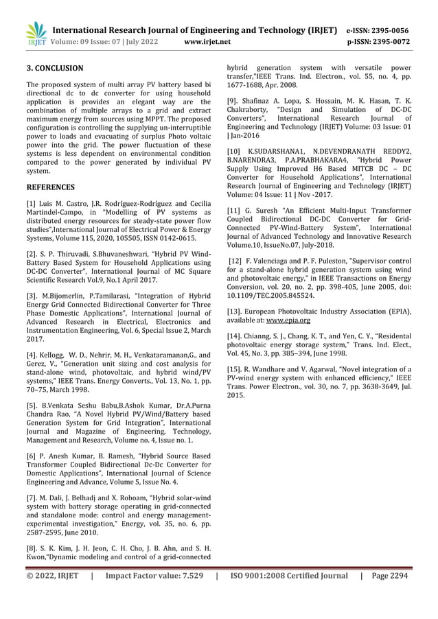 A Review on Methodologies of Multi Array PV Battery Based Bi ...