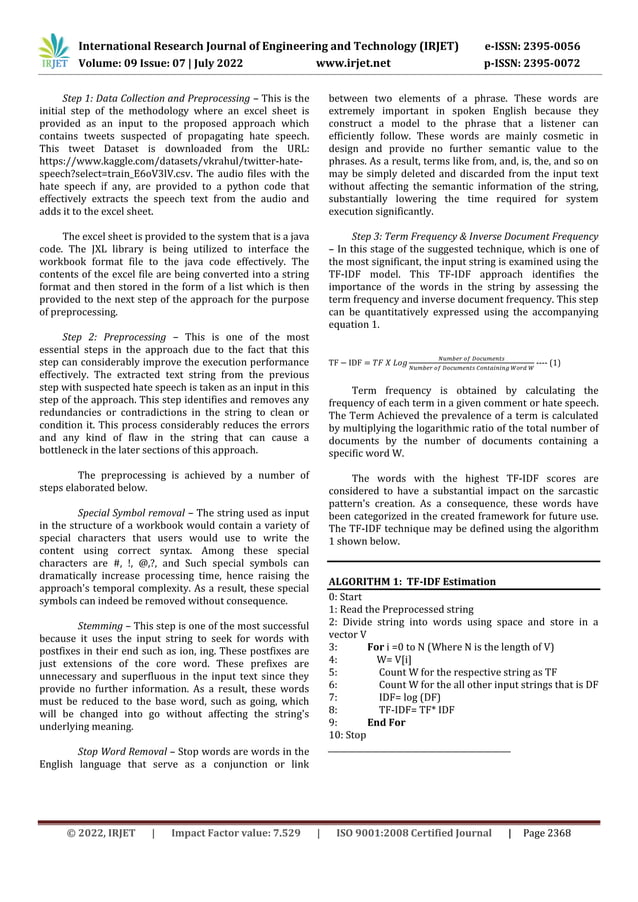 Hate Speech Recognition System Through Nlp And Deep Learning Pdf