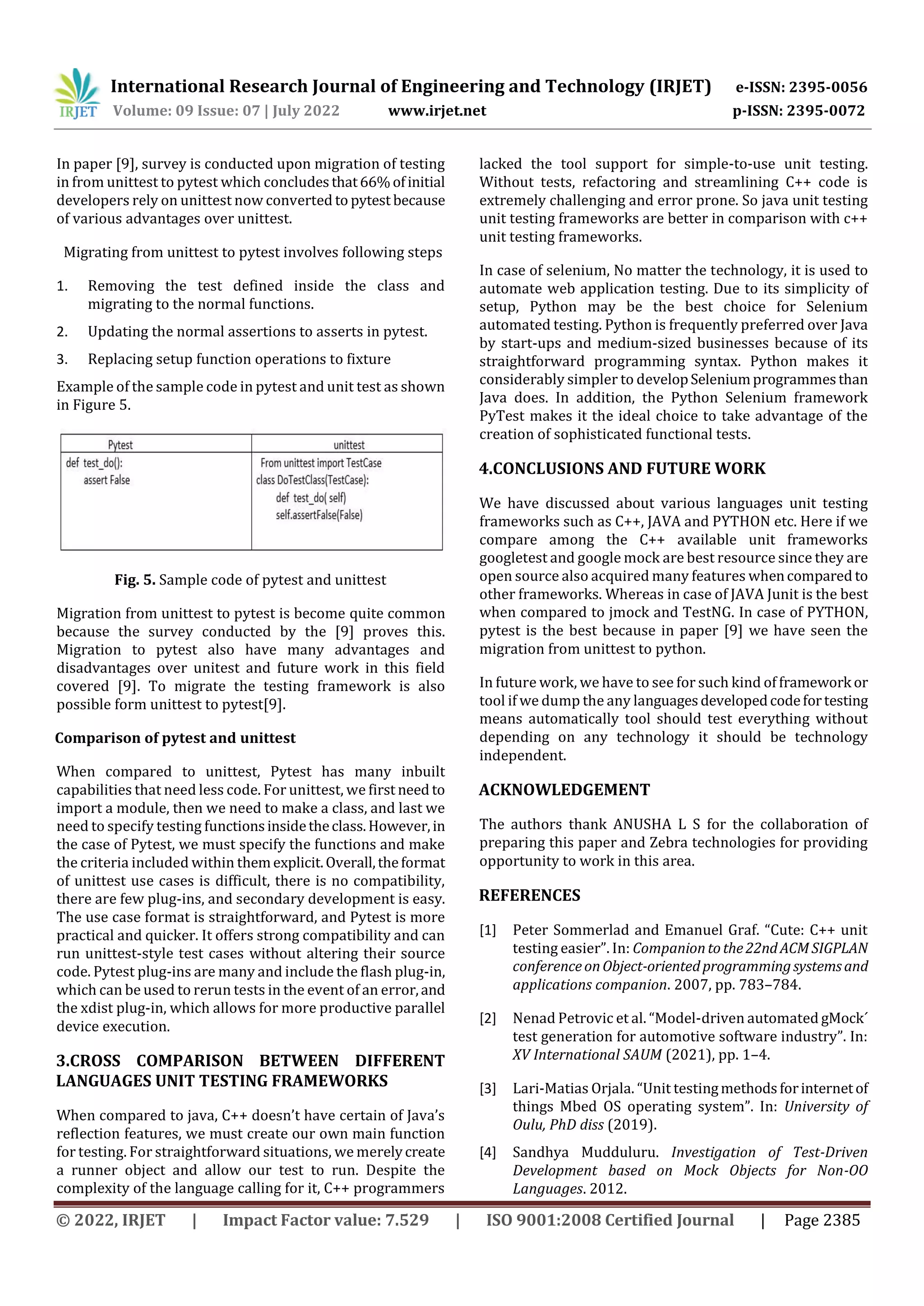 Unit Testing Frameworks: A comparative study | PDF