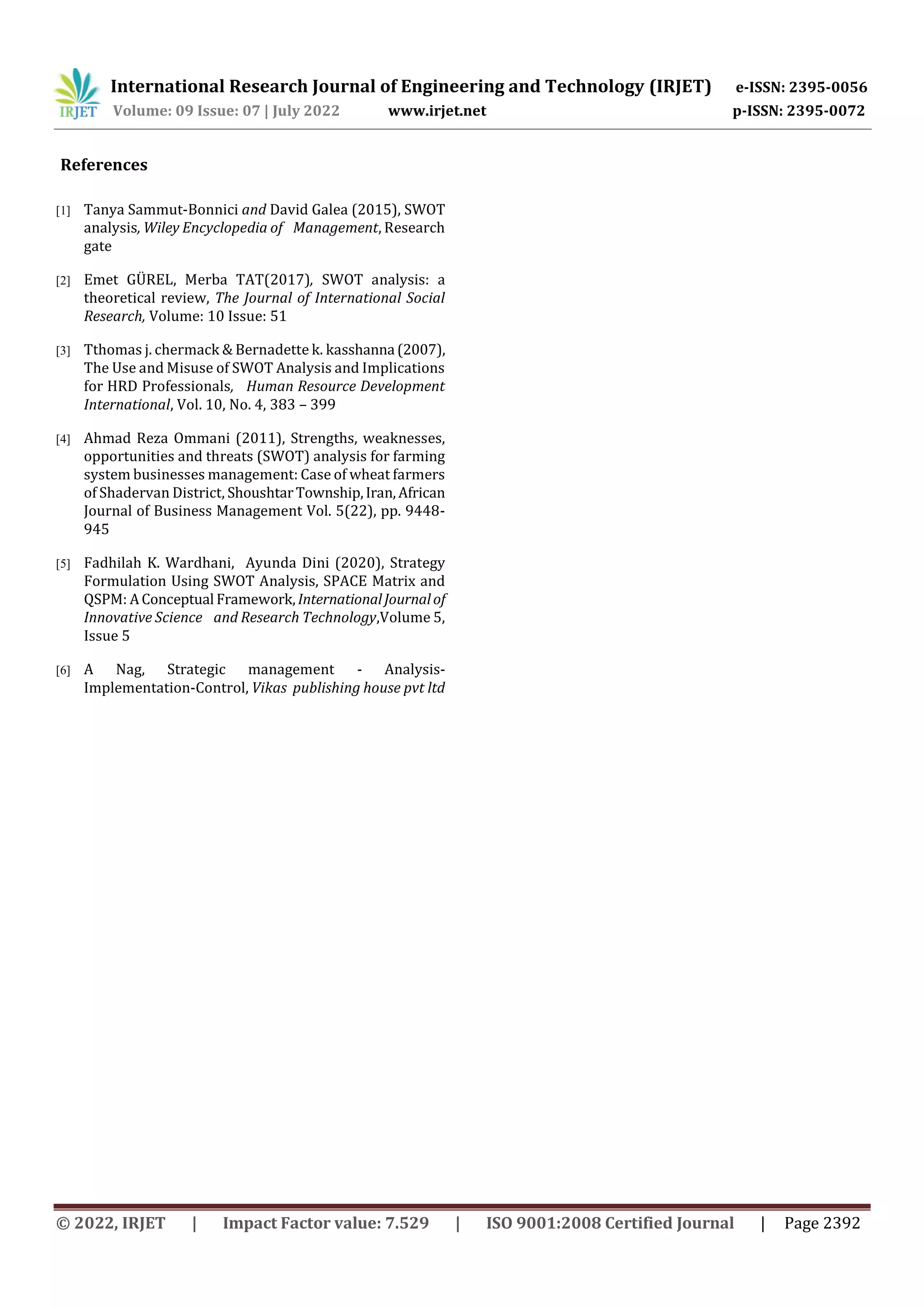 SWOT ANALYSIS OF A MULTI PRODUCT DETERGENT MANUFACTURING INDUSTRY- A ...
