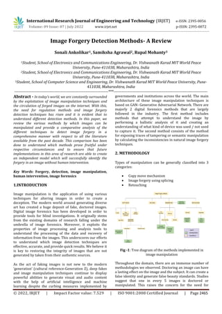 Image Forgery Detection Methods- A Review | PDF